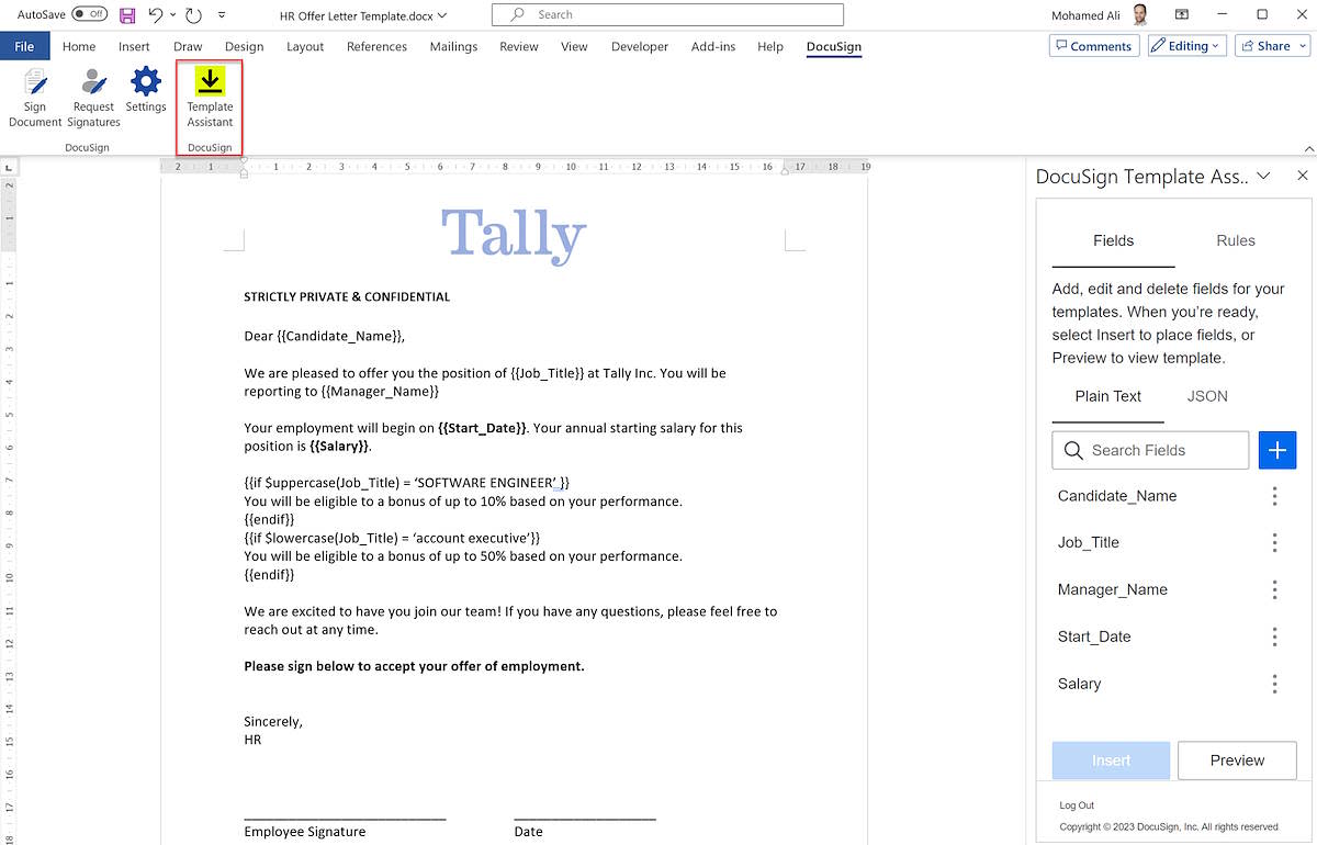 Document generation with composite templates