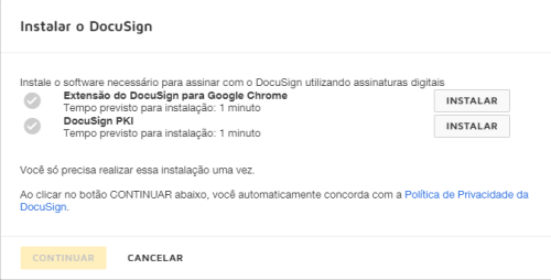 Como assinar envelopes dentro de Docusign com o Certificado Digital