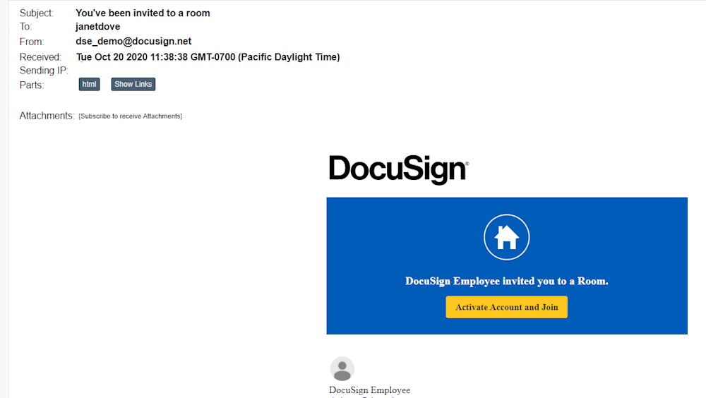 Common API Tasks🐈: Inviting someone to a Docusign room