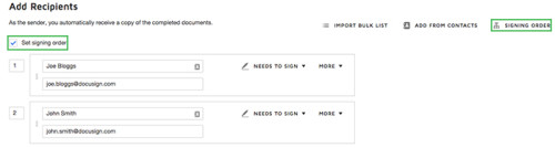 Quick Tip: Setting a Signing Order for Recipients
