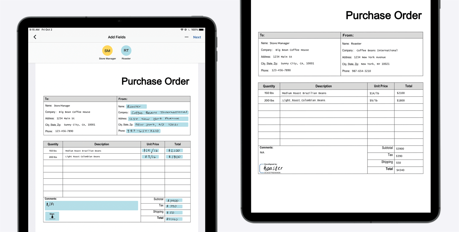 Scribble, Sign, and Send with Docusign eSignature on iPad