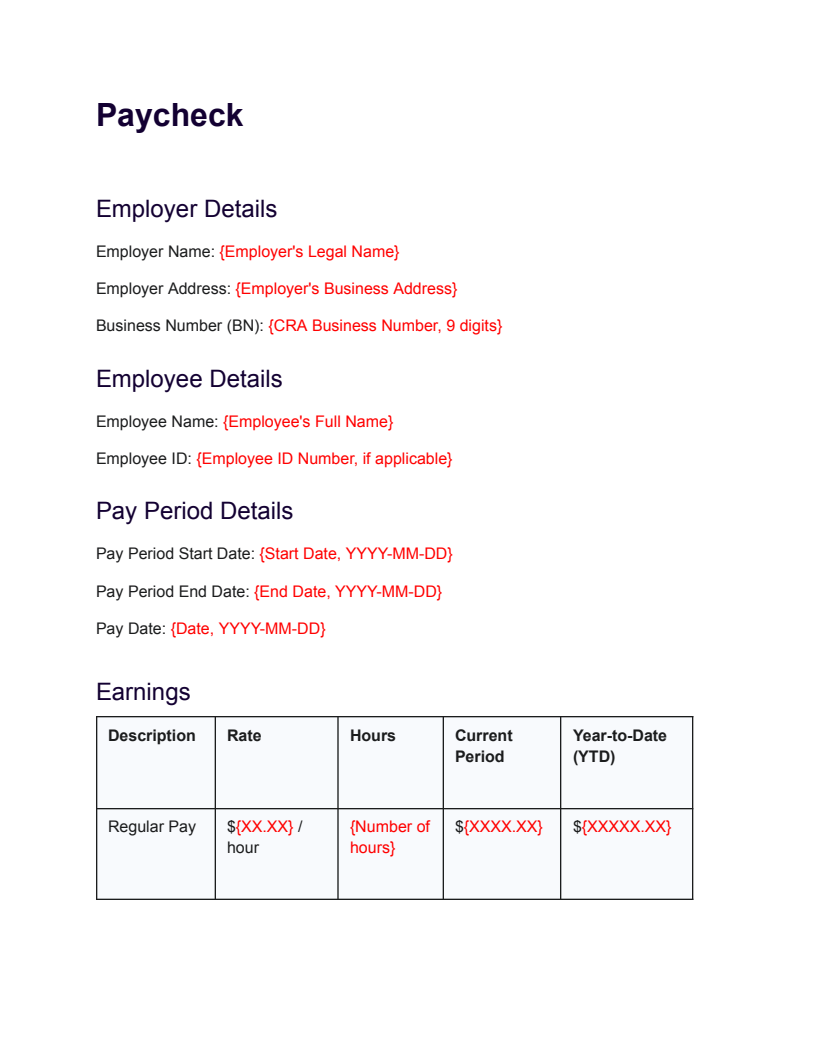 Free paycheck template in Docusign | Docusign