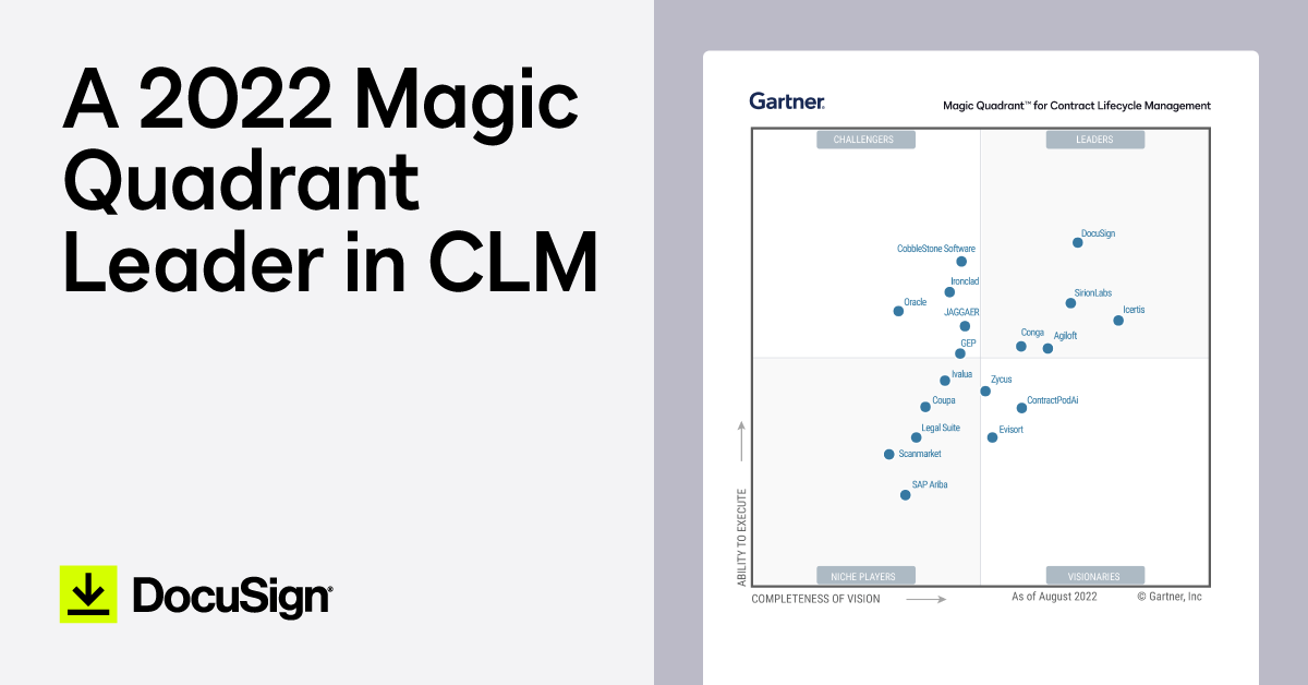 Docusign Named Leader in 2022 Gartner® Magic Quadrant™ for Contract ...
