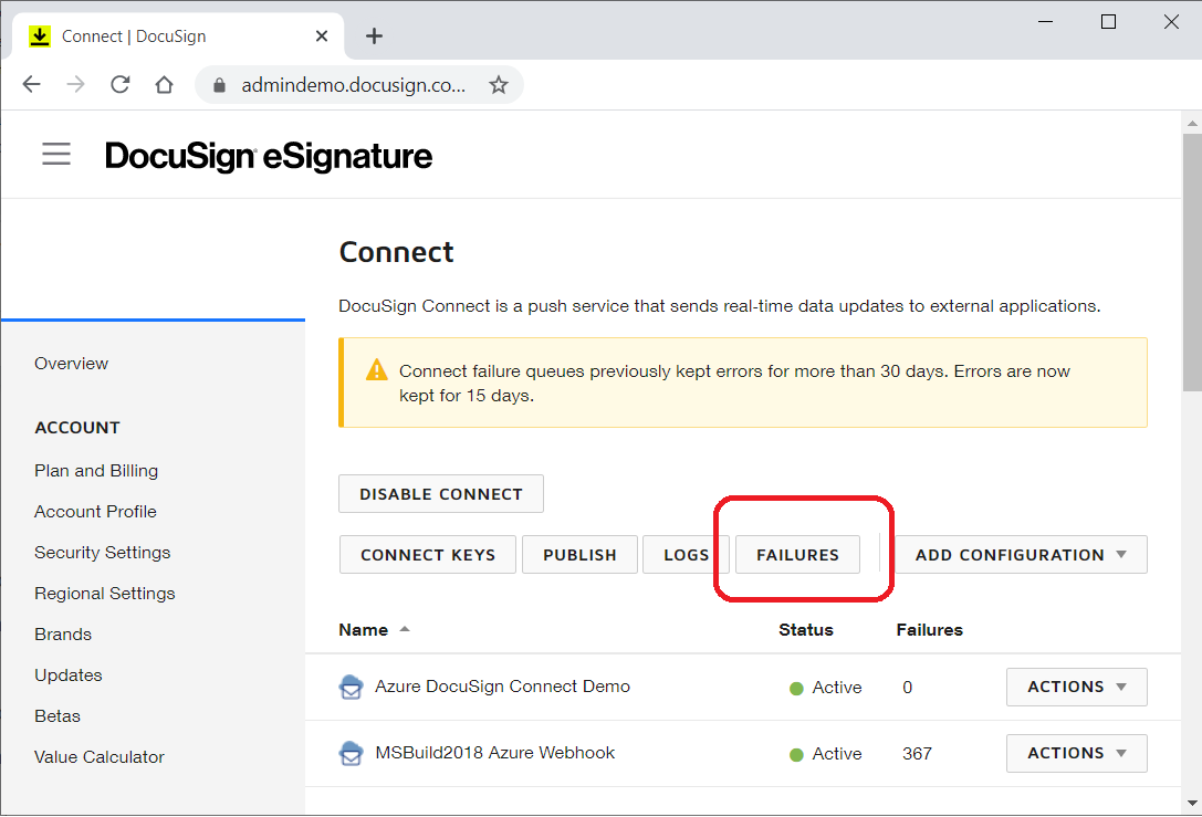 Common API Tasks🐈: Get Connect failure logs and attempt to retry ...