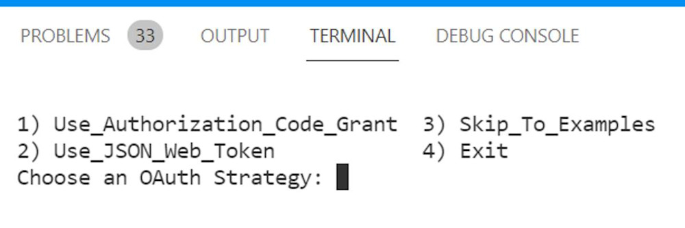 Getting an authentication token using the Bash Quickstart