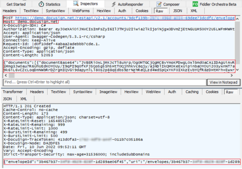 From the Trenches: Tracing Docusign transactions in Fiddler