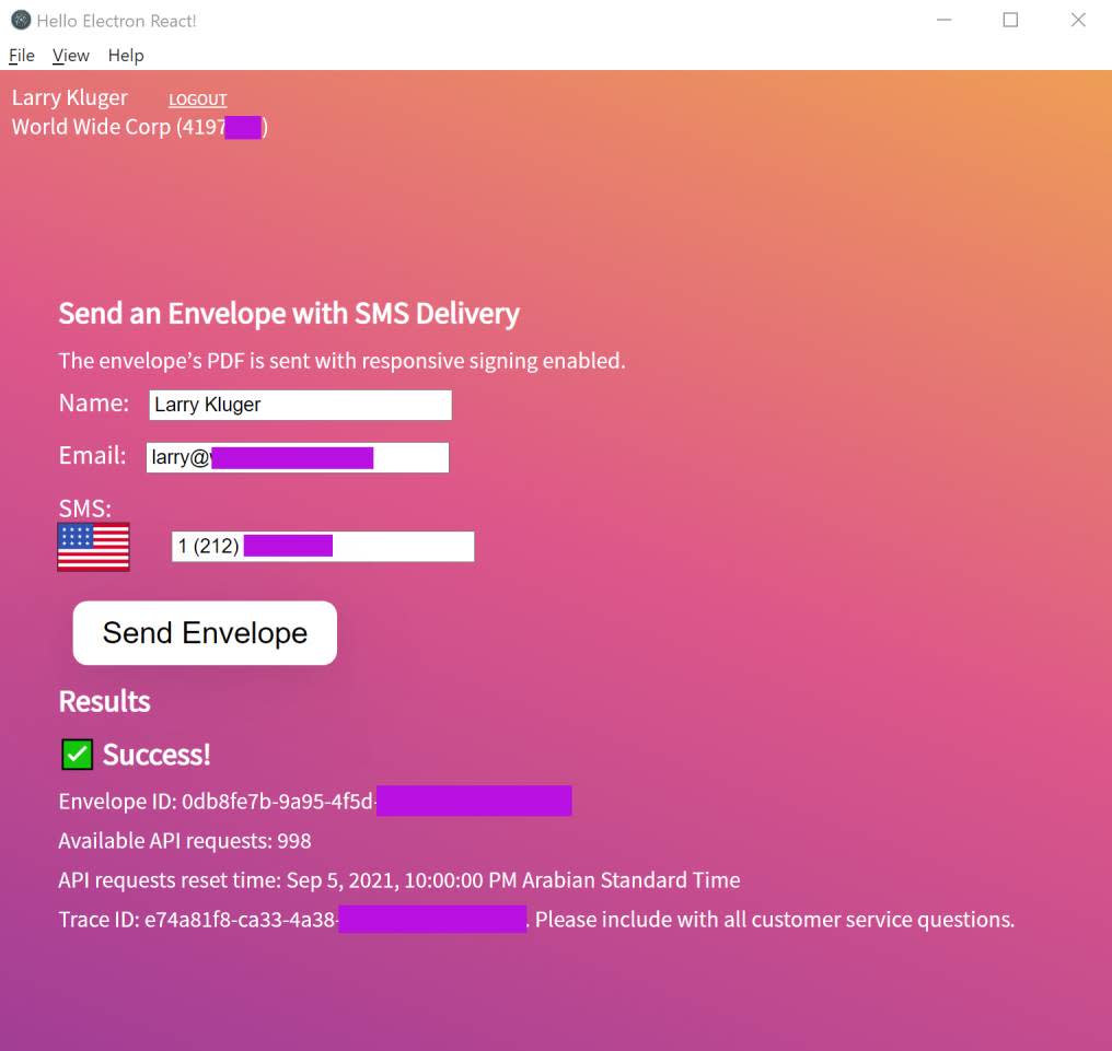 Electron React apps with Implicit Grant