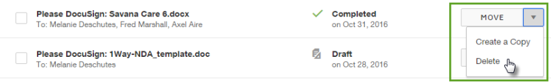 Quick Tip: How to delete, decline or void envelopes in Docusign