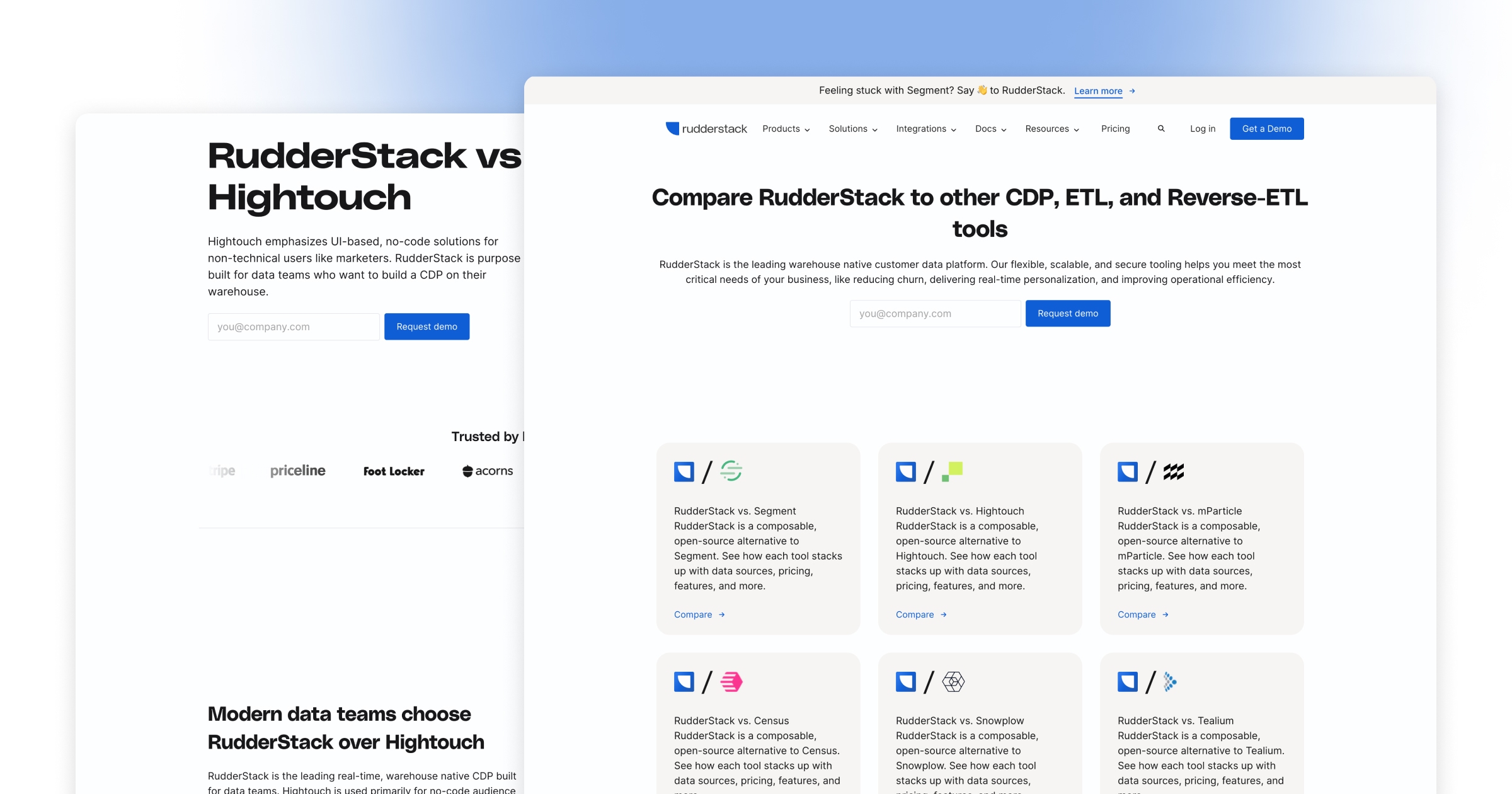 Best SaaS Competitor Comparison Page: Rudderstack