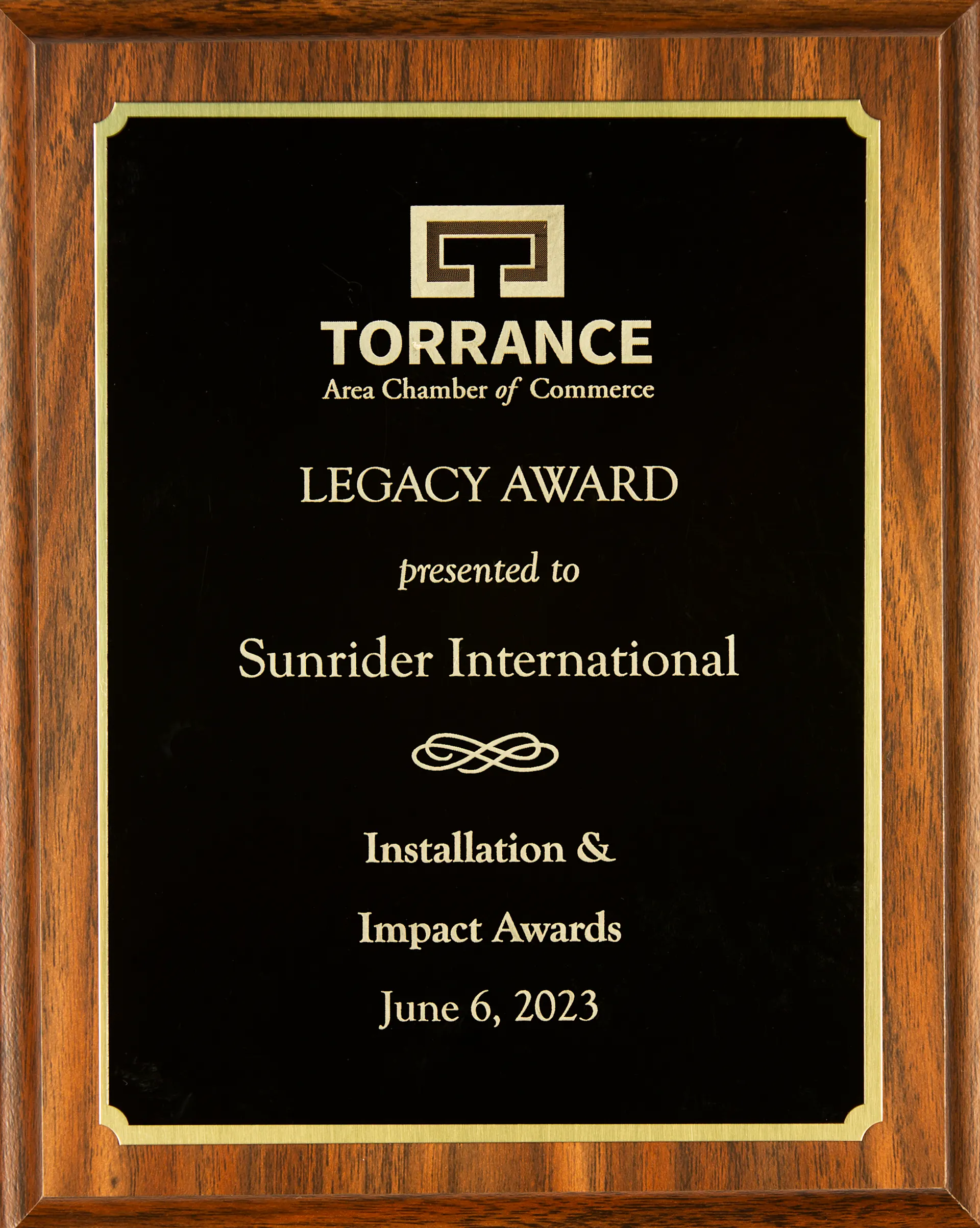 Sunrider Presented with the Legacy Award by the Torrance Area Chamber ...