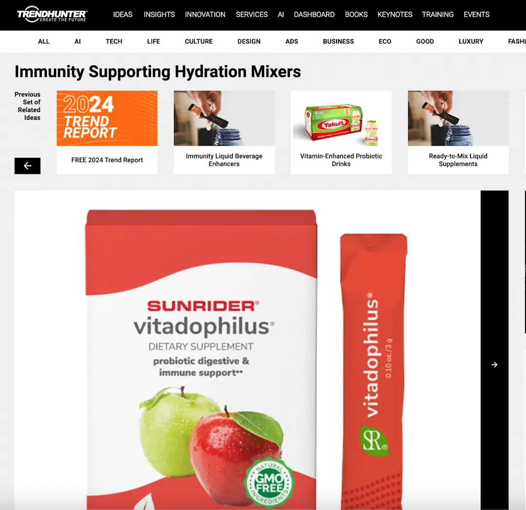 Trend Hunter Spotlights Sunrider’s VitaDophilus® | Sunrider