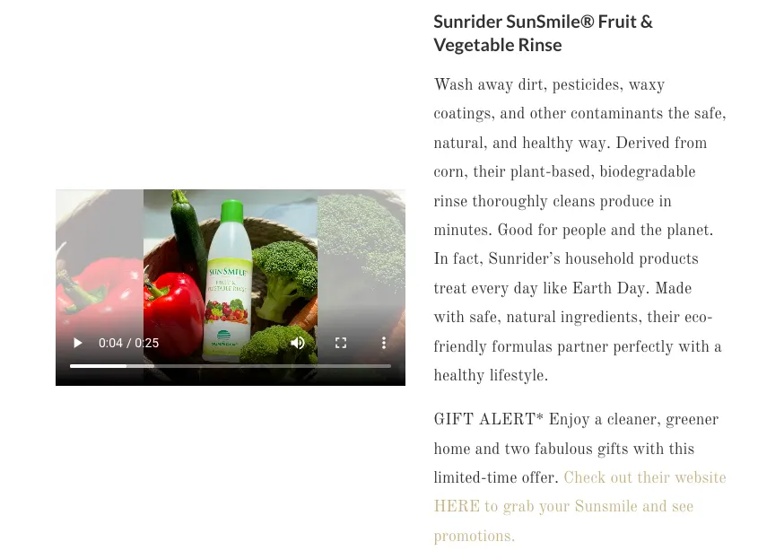 SunSmile® Fruit & Vegetable Rinse Makes a Splash on TV Show | Sunrider