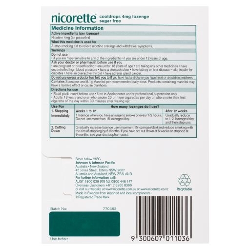 Nicorette lozenges 2mg | Nicorette Cooldrops | NICORETTE® Australia