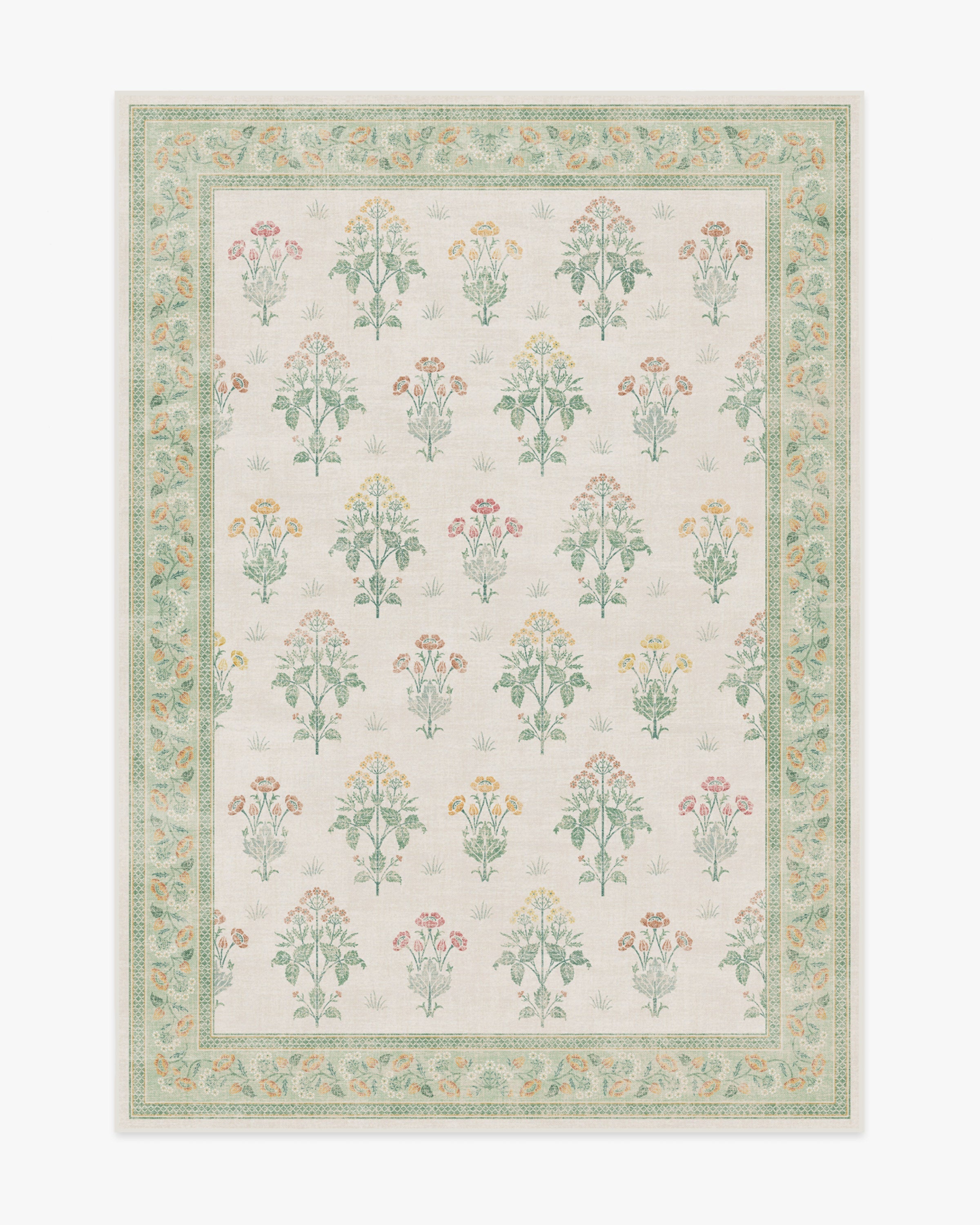 Morris & Co. Meadow Sweet Ivory & Green Rug | Ruggable