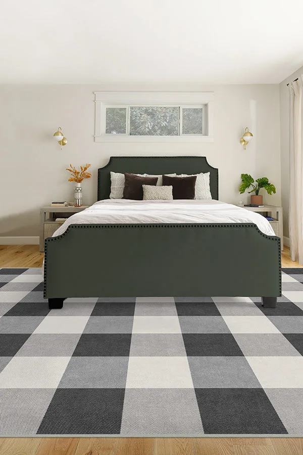 Buffalo Plaid Black & White Rug | Ruggable