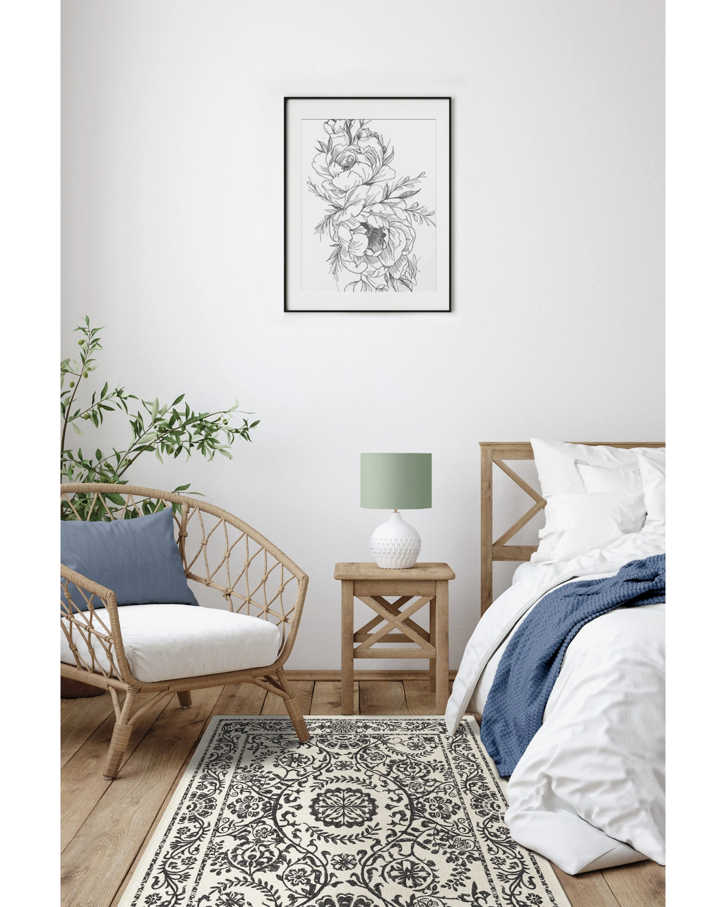 Delphina Black & White Rug | Ruggable