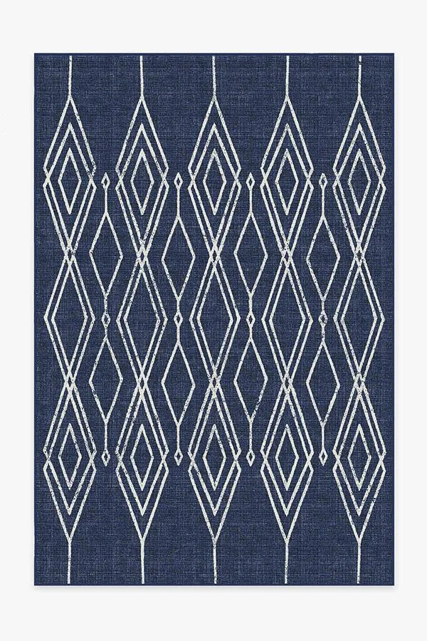 Outdoor Gemma Lattice Royal Blue Rug | Ruggable