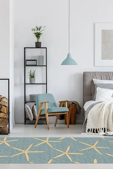 Starfish Pale Blue Rug | Ruggable