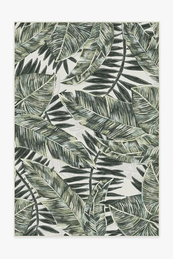 Outdoor Filifera Palm Green Rug | Ruggable