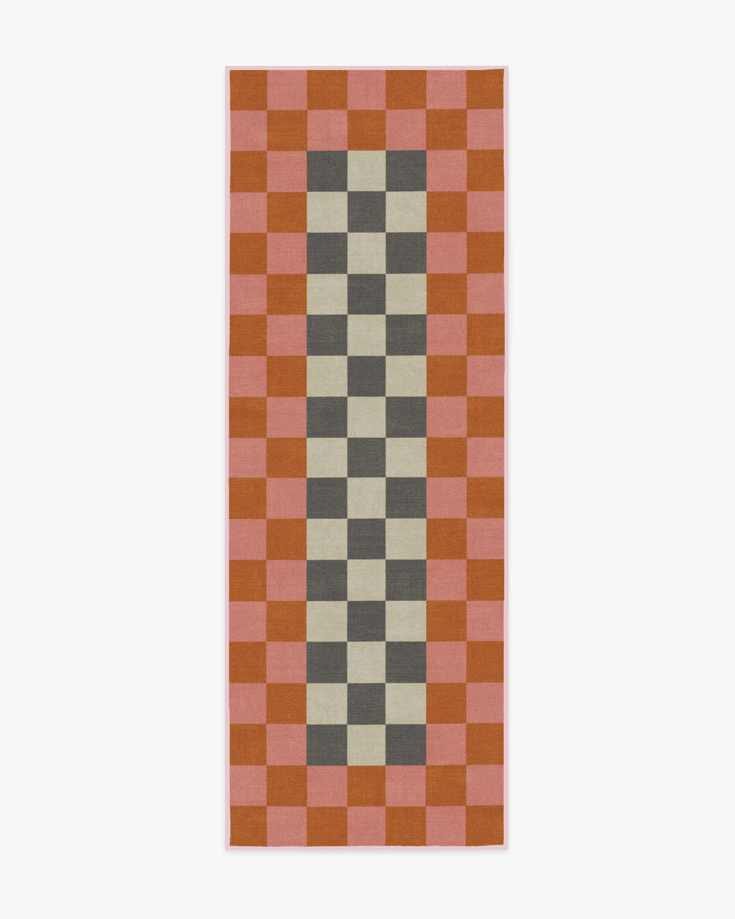 Jonathan Adler Checker Border Pink & Orange Rug | Ruggable