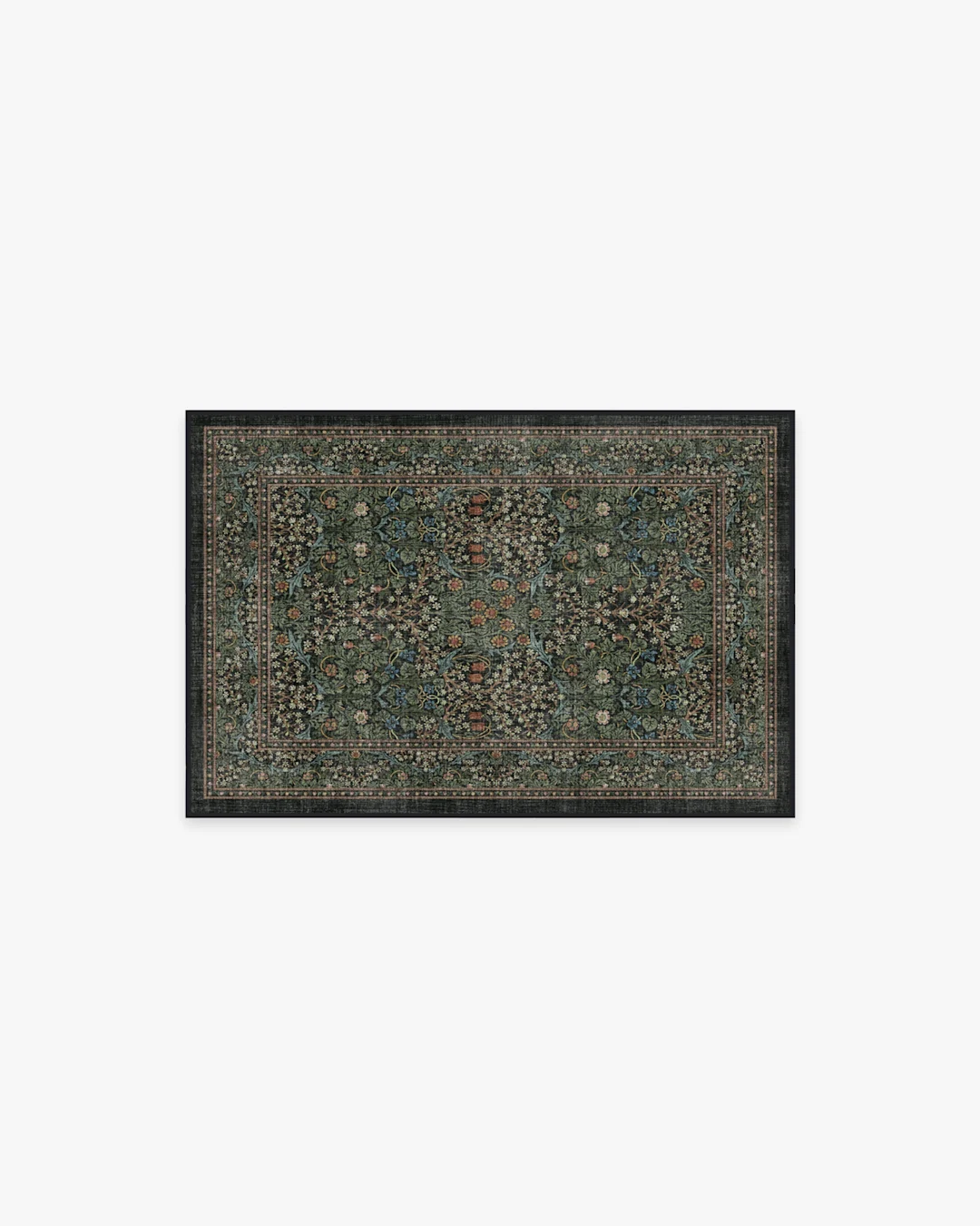 Morris & Co. Blackthorn Forest Green Rug | Ruggable