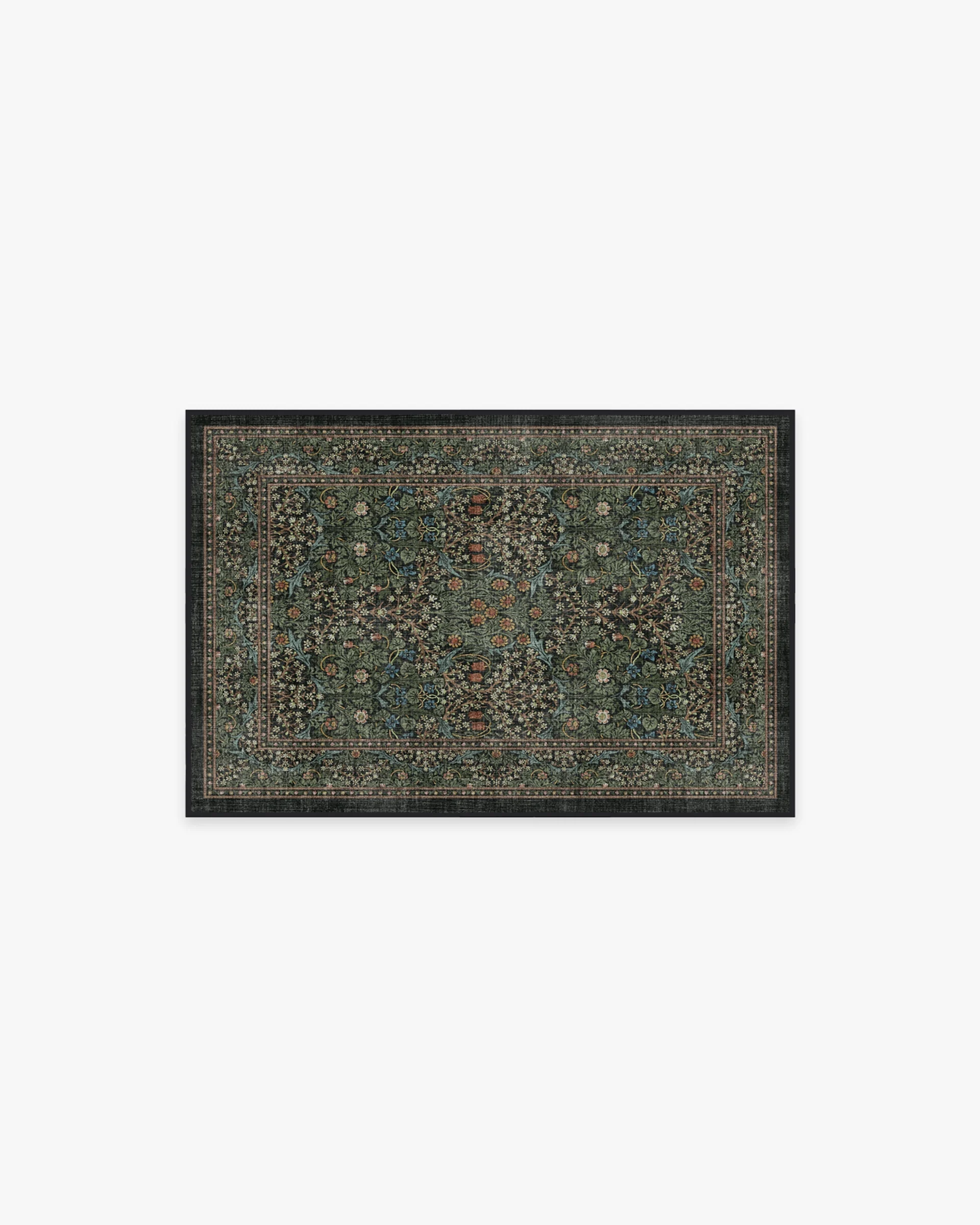 Morris & Co. Blackthorn Forest Green Rug | Ruggable