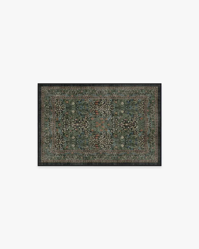 Morris & Co. Blackthorn Forest Green Rug | Ruggable