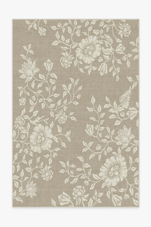 Morris & Co. Mallow Flower Natural Stone Rug | Ruggable