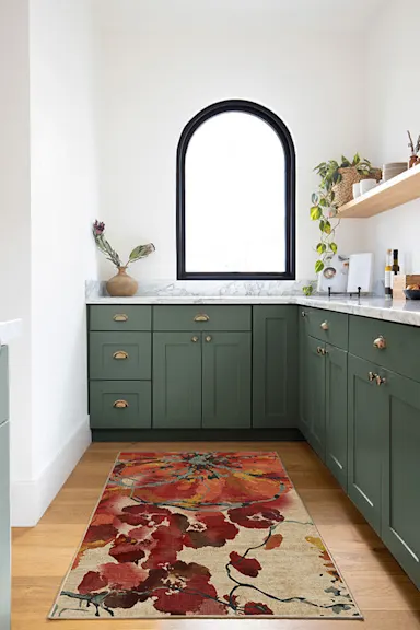 Watercolour Floral Coral Rug | Ruggable