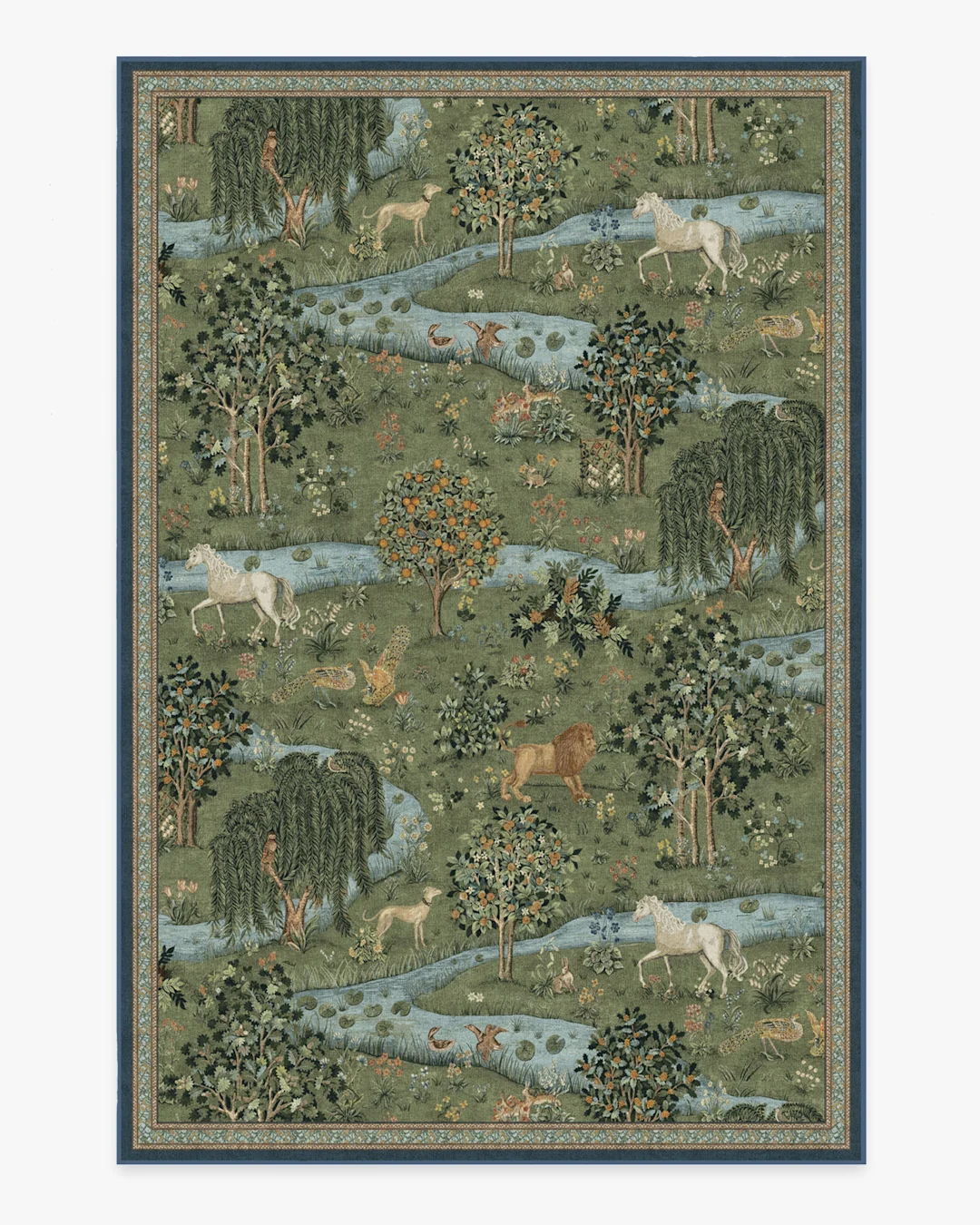 Morris & Co. Owl & Willow Green Rug | Ruggable