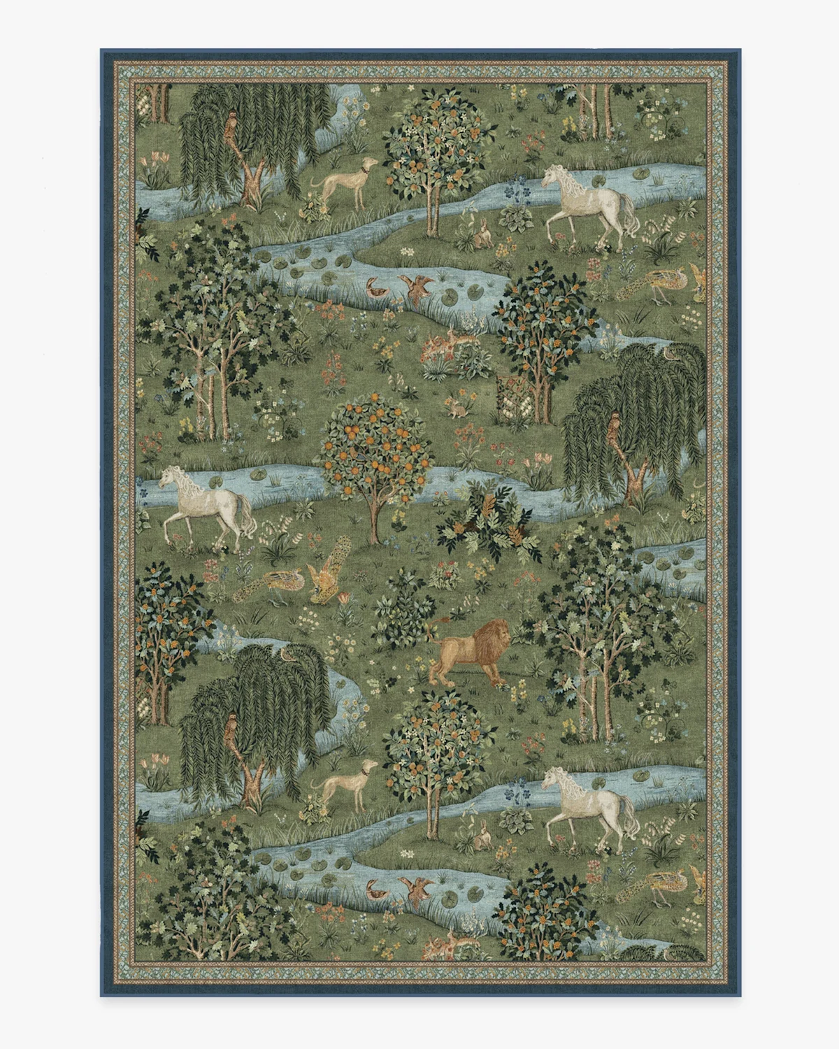 Morris & Co. Owl & Willow Green Rug | Ruggable
