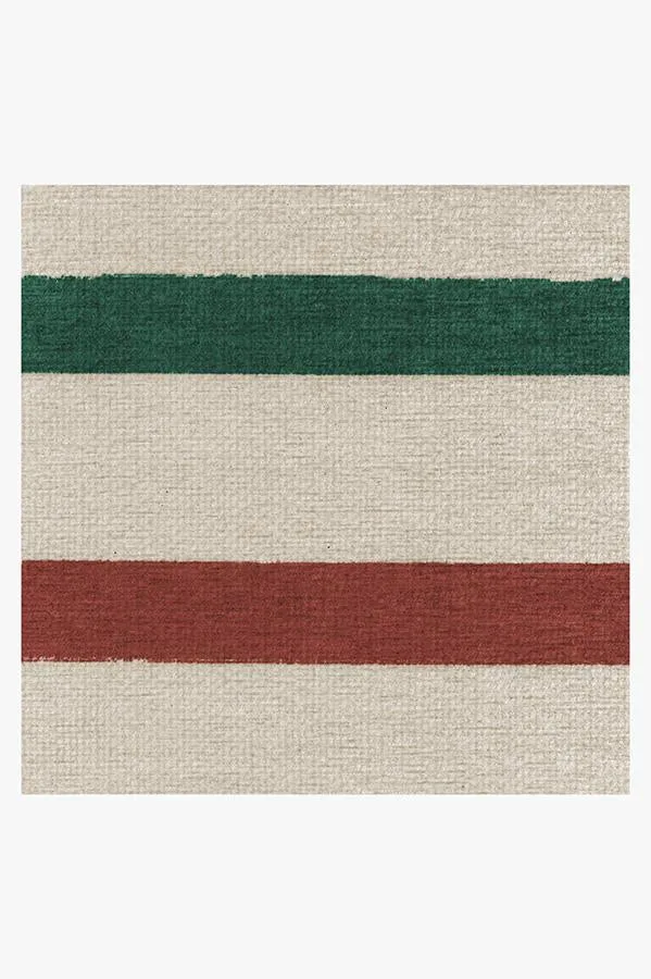Hudson Stripe Red & Green Rug | Ruggable