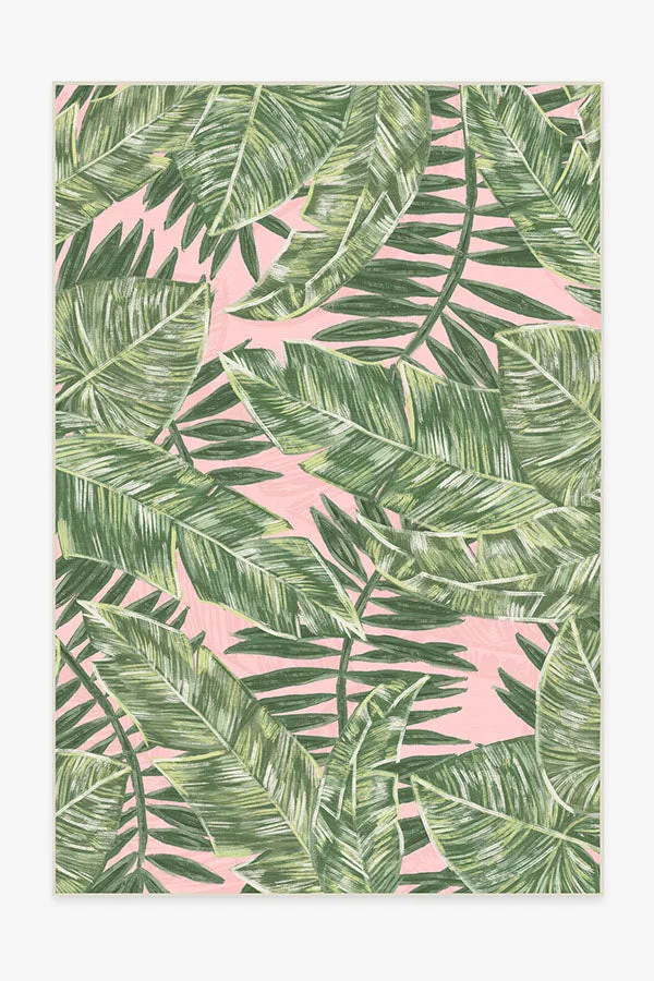 Outdoor Filifera Palm Pink Rug | Ruggable