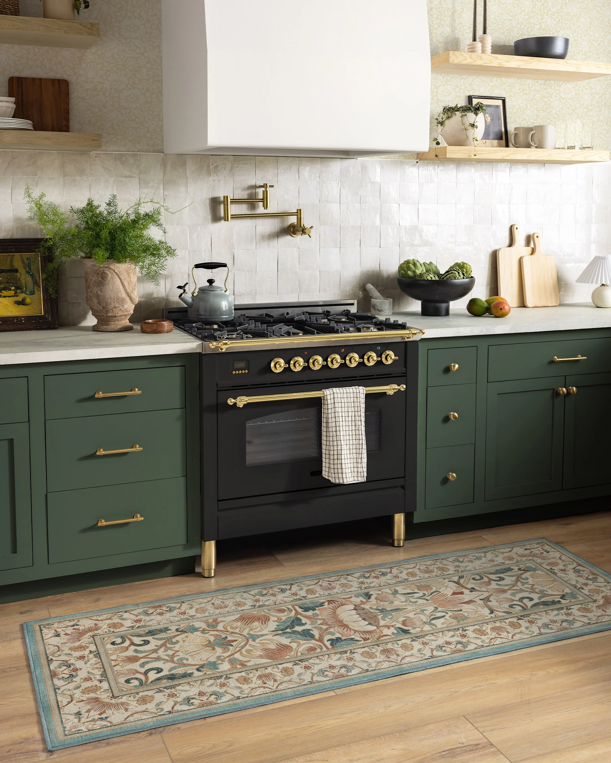 Morris & Co. Lodden Soft Rose & Teal Rug | Ruggable