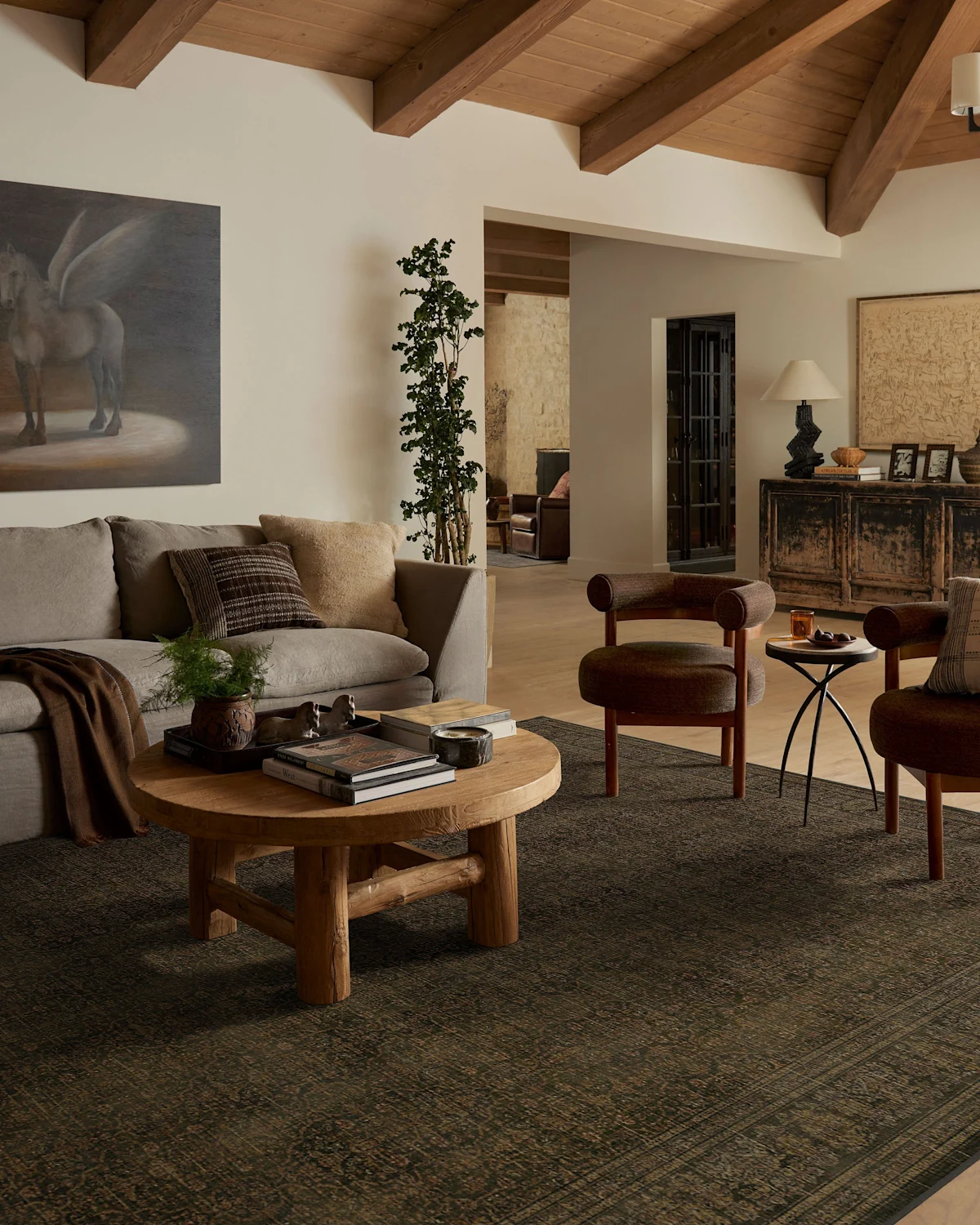 Vesper Olive & Gold Tufted Rug | Ruggable