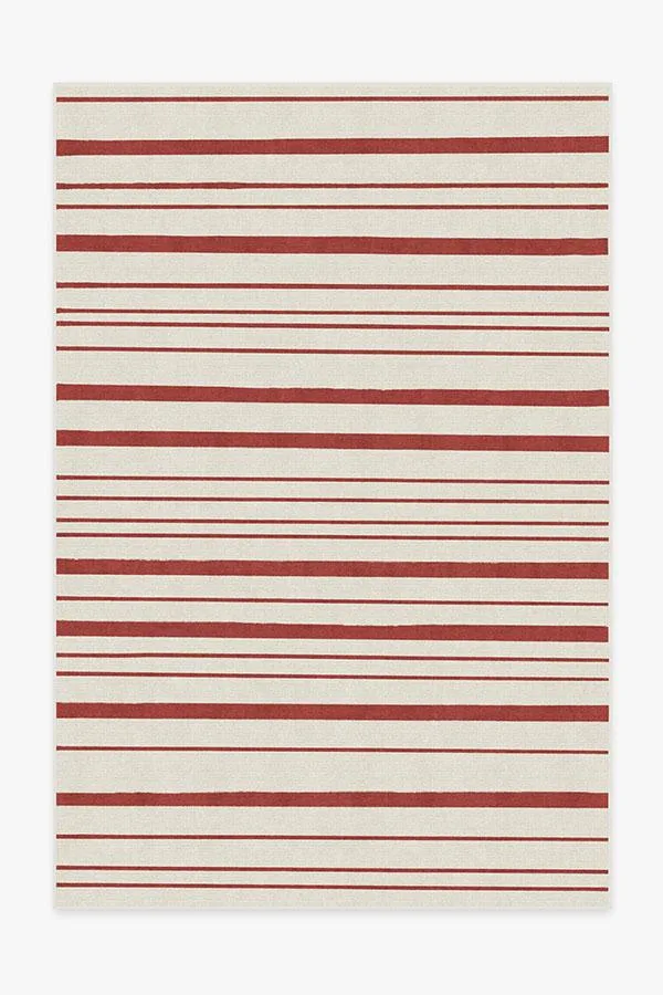 Hudson Stripe Red Tufted Rug | Ruggable