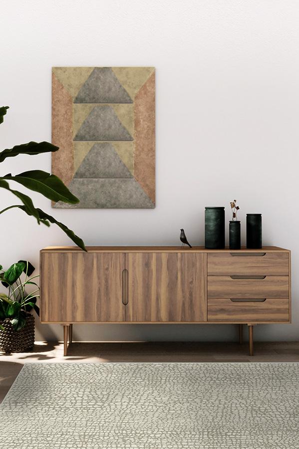 Crackle Light Grey Premium Rug