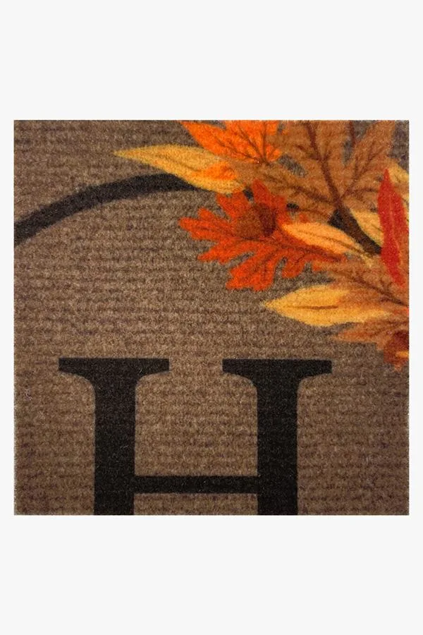 Harvest Leaves Monogram Doormat | Ruggable
