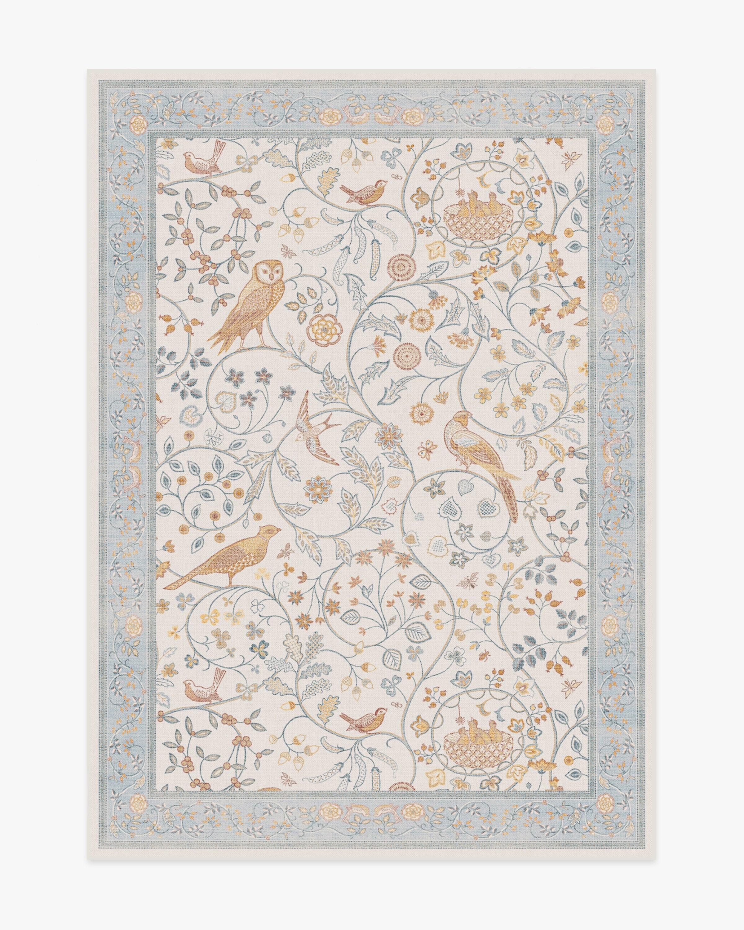Morris & Co. Newill Ivory & Blue Rug | Ruggable