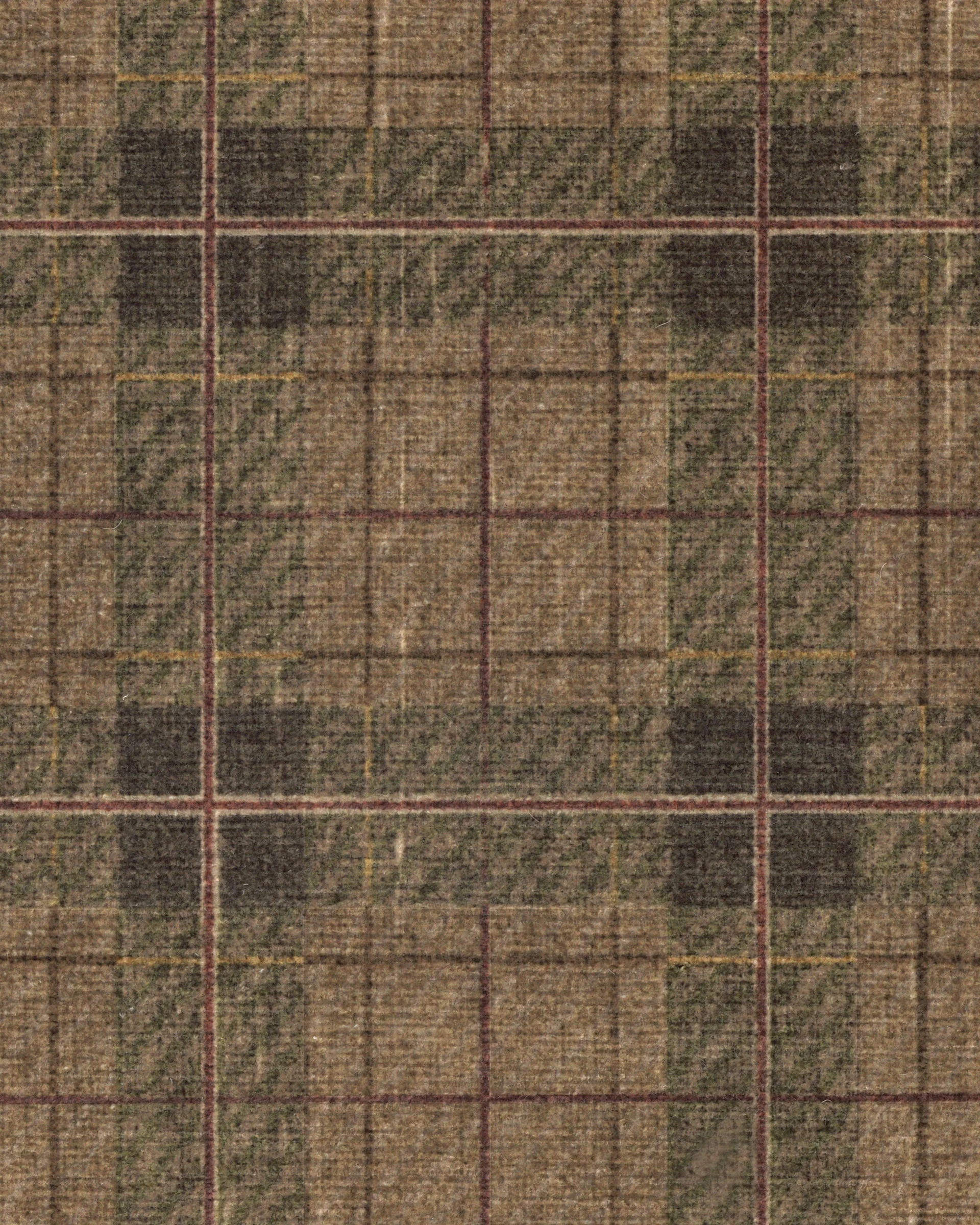 Alfie Plaid Natural & Green Rug | Ruggable