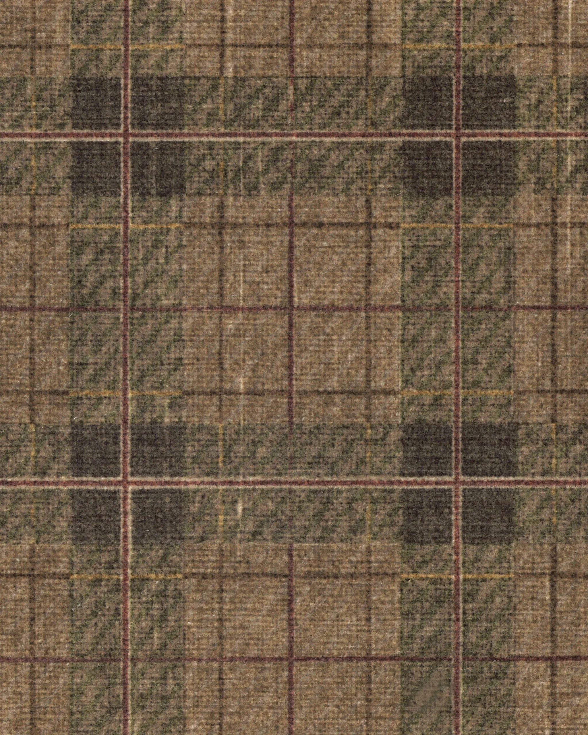 Alfie Plaid Natural & Green Rug | Ruggable