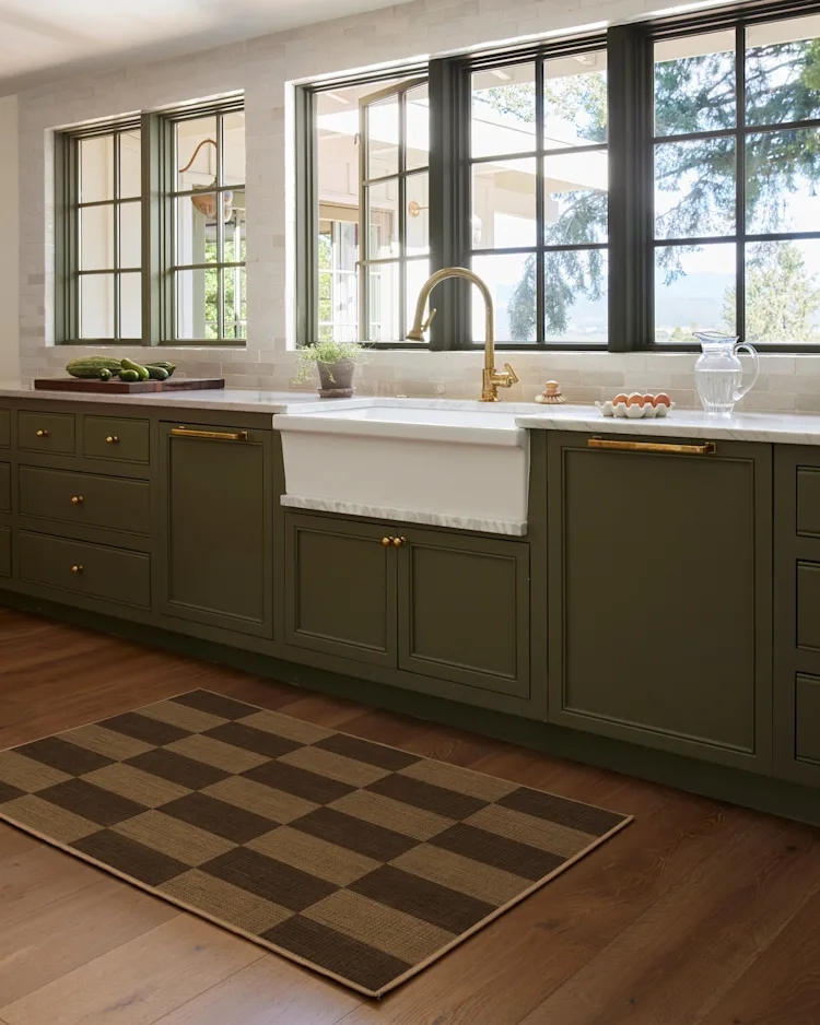 Architectural Digest Yates Check Brown Re-Jute Rug | Ruggable