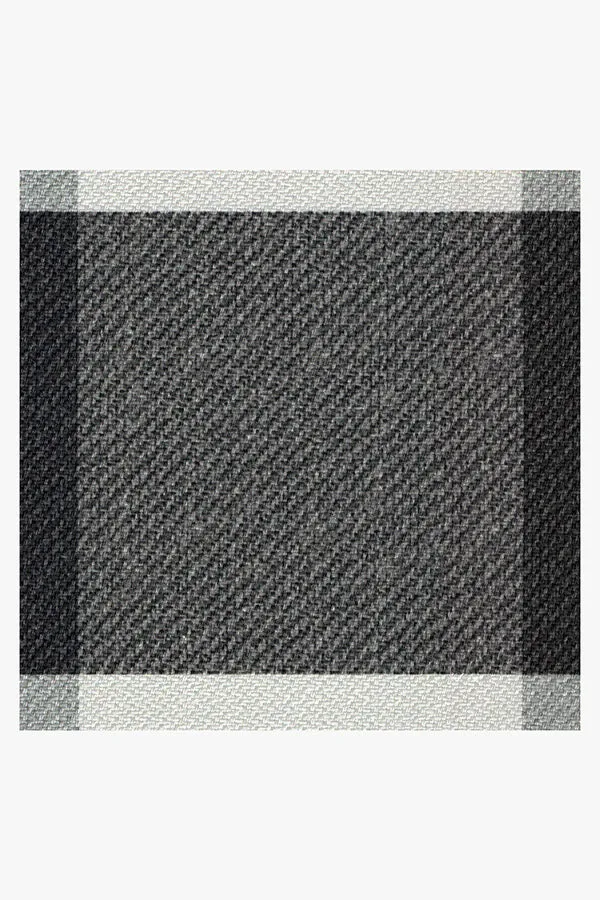 Outdoor Gingham Plaid Black & White Rug | Ruggable