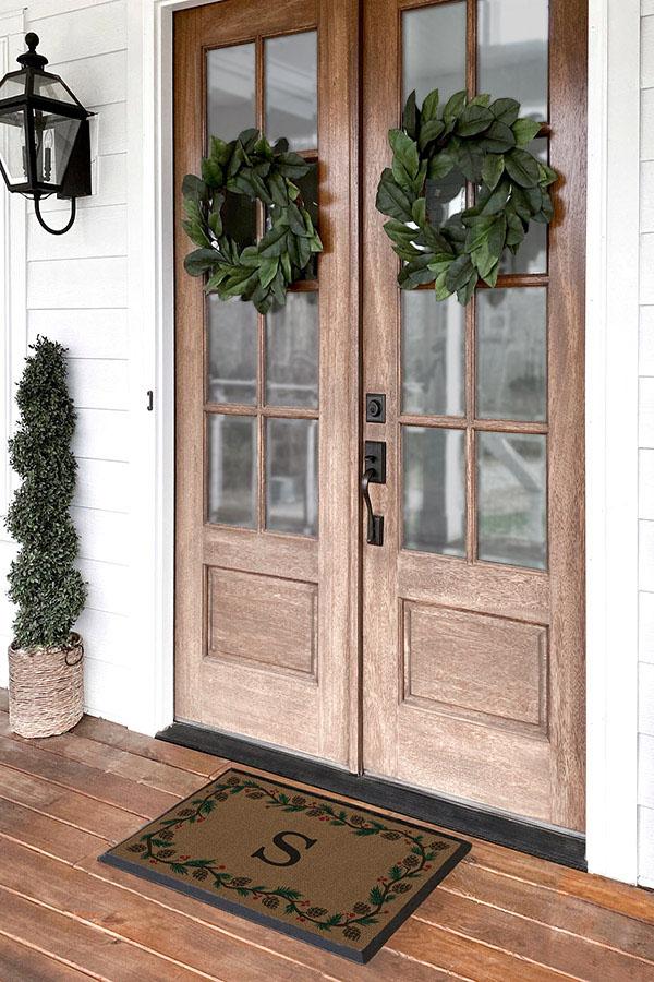 Winter Woods Monogram Doormat