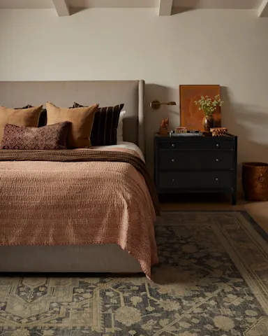 Zahra Ink & Vintage Citron Rug | Ruggable