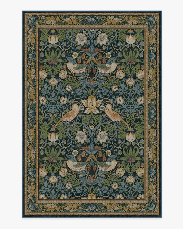 Morris & Co. Strawberry Thief Indigo Rug | Ruggable