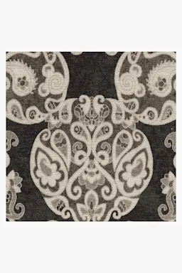 Mickey Damask Charcoal Rug | Ruggable