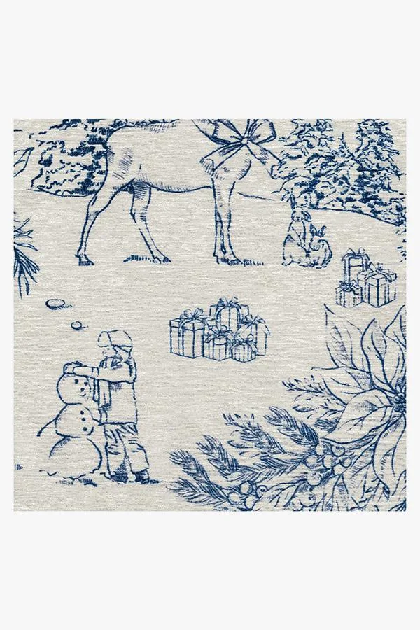 Winter Toile Blue Rug | Ruggable