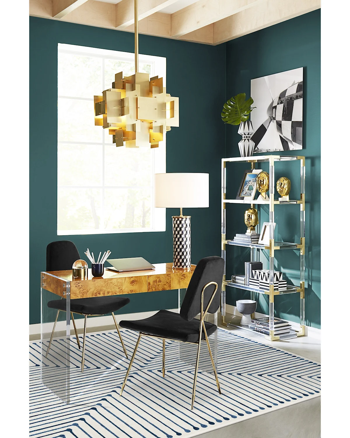 Jonathan Adler Inkdrop Slate Blue Rug | Ruggable