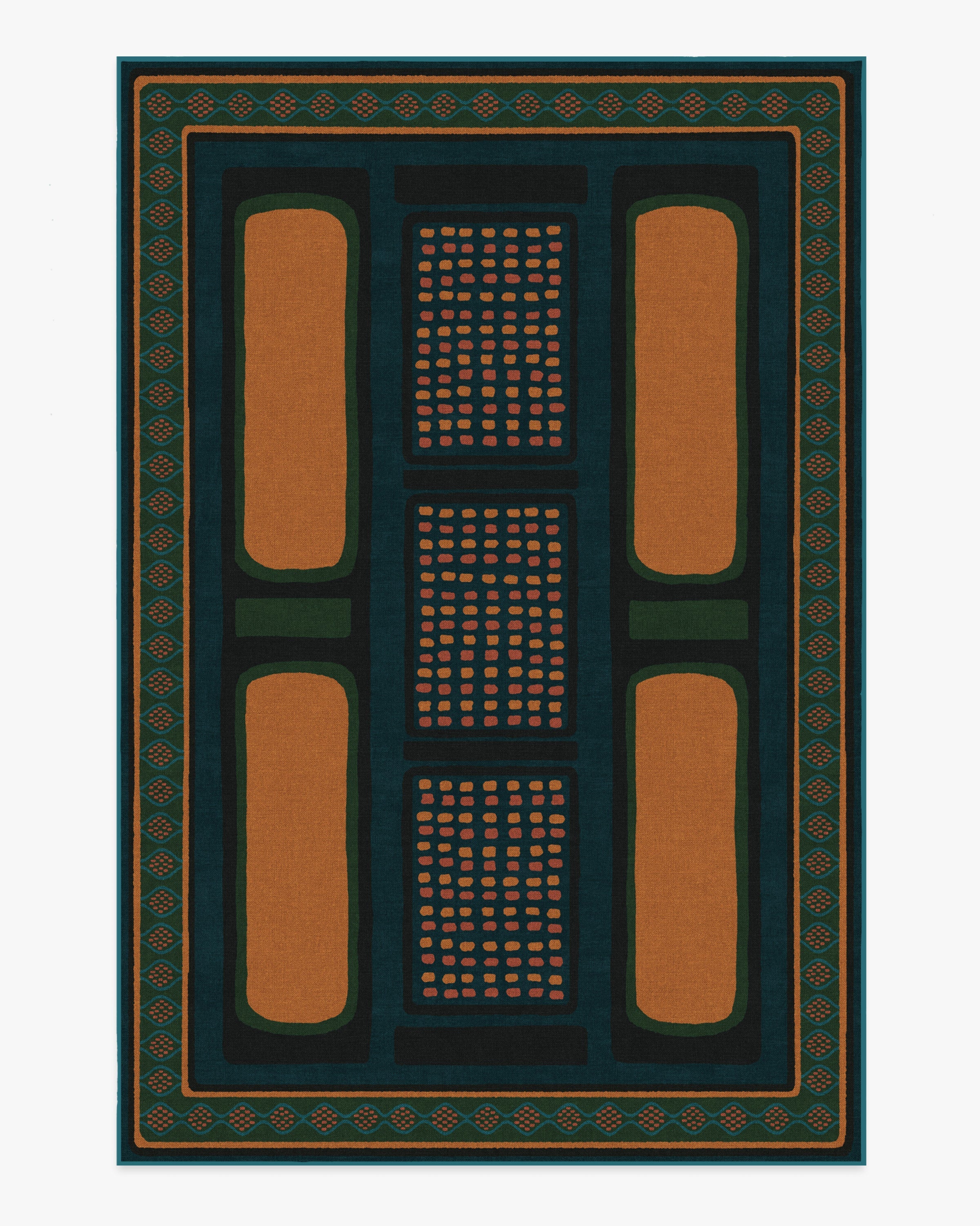 Architectural Digest Nerissa Teal & Gold Rug | Ruggable